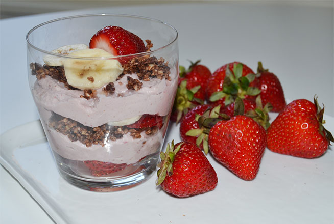 Vegan Strawberry Parfait with Chocolate Crunch - Joe Cross